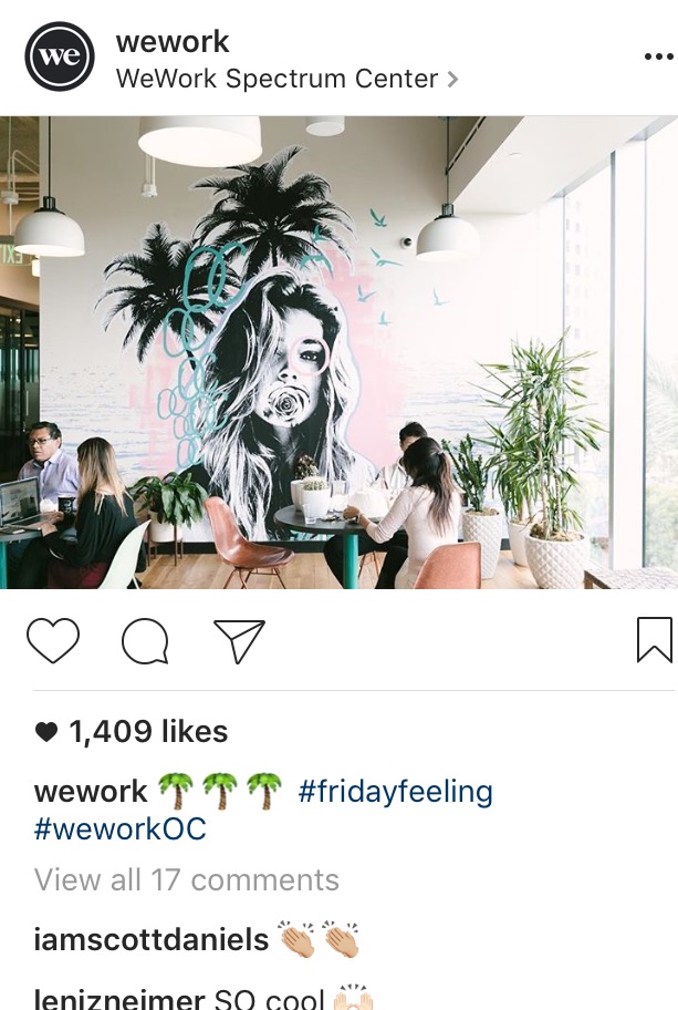 How cool co-working space WeWork using Instagram to generate more leads ...